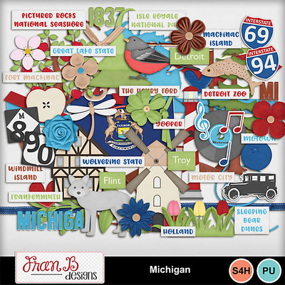 Digital Scrapbooking Kits | Michigan-(FranB) | Vacations - Travel ...