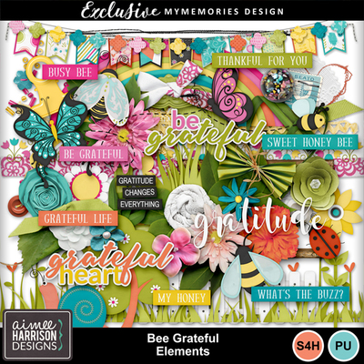 Digital Scrapbooking Kits | Bee Grateful Page Kit-(aimeeh) | Nature ...