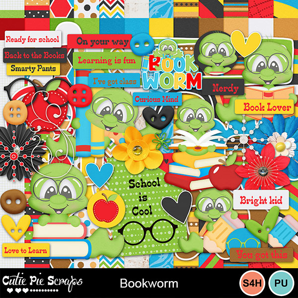 Digital Scrapbooking Kits | Bookworm Bundle-(Arshia0) | School, School ...