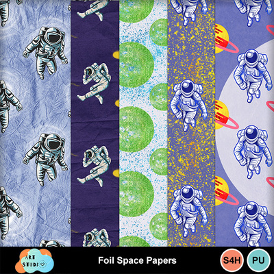 Digital Scrapbooking Kits | Foil Space Papers-(artstud) | Science ...
