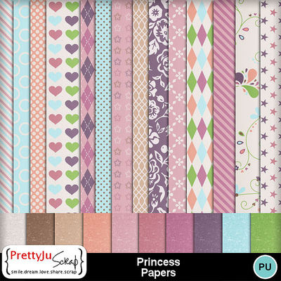 Digital Scrapbooking Kits | Princess Bundle-(P-Ju) | Fantasy, Girls ...