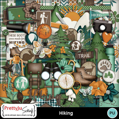 Digital Scrapbooking Kits | Hiking Combo-(P-Ju) | Nature, Outdoors ...