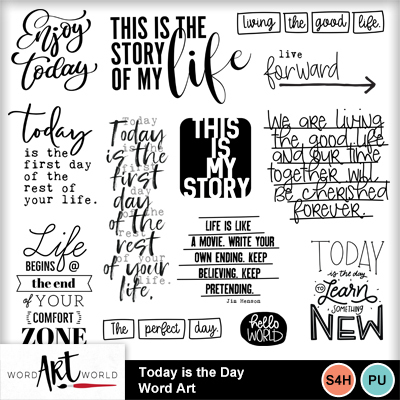 Digital Scrapbooking Kits | Today is the Day Word Art-(waw) | Everyday ...