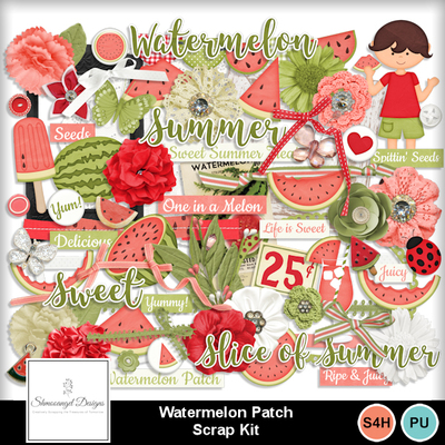 Digital Scrapbooking Kits | Watermelon Patch-(Shmoang) | Food - Recipes ...