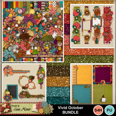 Digital Scrapbooking Kits | Vivid October BUNDLE-(LisaMM) | Everyday ...