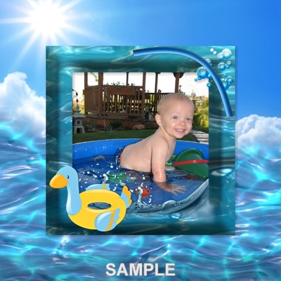 Digital Scrapbooking Kits | Pool Party Frames-(LLLCrtn) | Beach, Family ...