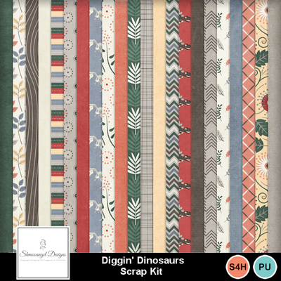Digital Scrapbooking Kits | Diggin' Dinosaurs-(Shmoang) | Animals ...