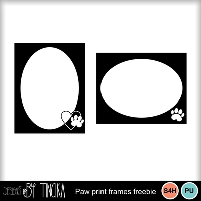 Digital Scrapbooking Kits | Paw print frames-(TINCIKA) | Animals - Pets ...
