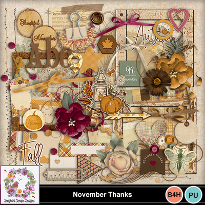 Digital Scrapbooking Kits | November Thanks-(SngBird) | Holidays ...