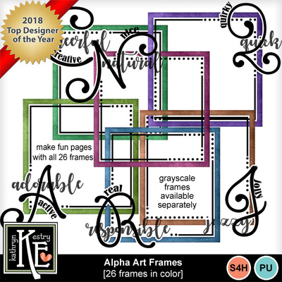 Digital Scrapbooking Kits | Alpha Art Frames in Color-(Kathryn ...