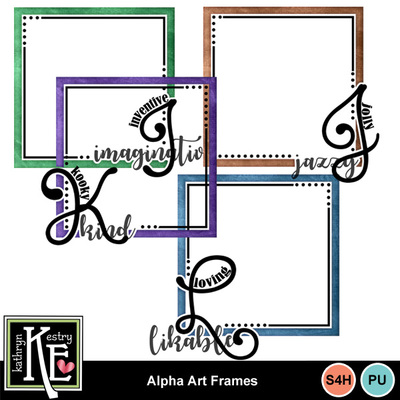 Digital Scrapbooking Kits | Alpha Art Frames in Color-(Kathryn ...