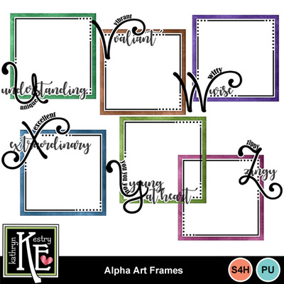 Digital Scrapbooking Kits | Alpha Art Frames in Color-(Kathryn ...