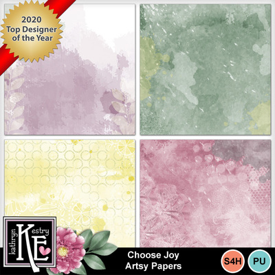 Digital Scrapbooking Kits | Choose Joy Artsy Papers-(Kathryn ...