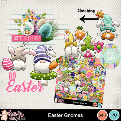 Digital Scrapbooking Kits | Easter Gnomes Matching Cluster-(Arshia0 ...