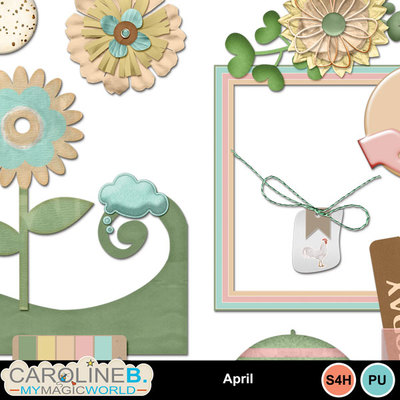 Digital Scrapbooking Kits | April Elements-(carolnb) | Calendars ...