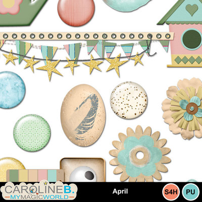 Digital Scrapbooking Kits | April Elements-(carolnb) | Calendars ...