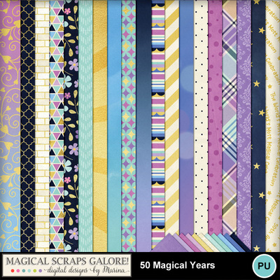 Digital Scrapbooking Kits | 50 Magical Years-kit-(MSG) | Birthdays ...