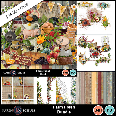 Digital Scrapbooking Kits | Farm Fresh Bundle-(Snicker) | Animals ...