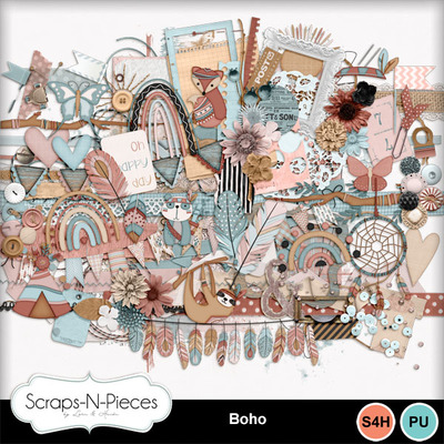 Digital Scrapbooking Kits | Boho Kit-(SNP) | Animals - Pets, Babies, Kid Fun, Seasons - Autumn ...