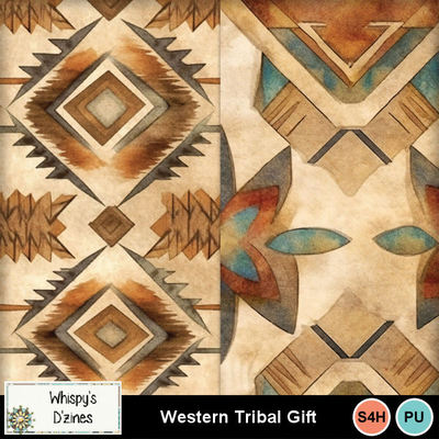 Digital Scrapbooking Kits | Western Tribal Paper Sampler Gift-(Whispy ...