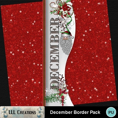 Digital Scrapbooking Kits | December Border Pack-(LLLCrtn) | Calendars ...