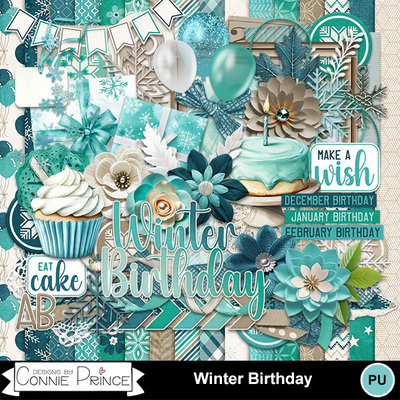 Digital Scrapbooking Kits | Winter Birthday-Combo-(cprince) | Birthdays ...