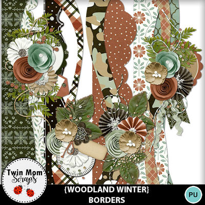 Digital Scrapbooking Kits | Woodland Winter BORDERS-(TwinMom ...