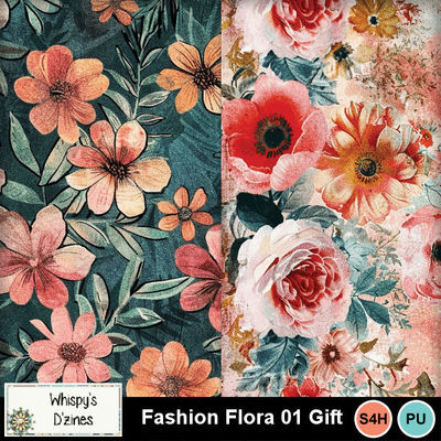 Digital Scrapbooking Kits | Fashion Flora 01 Paper Gift-(Whispy ...