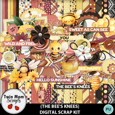 Digital Scrapbooking Kits | The Bee's Knees KIT-(TwinMom) | Decorative ...