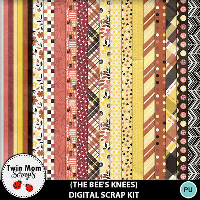 Digital Scrapbooking Kits | The Bee's Knees KIT-(TwinMom) | Decorative ...