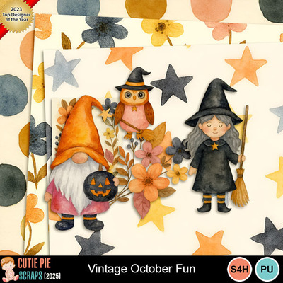 Digital Scrapbooking Kits | Vintage October Fun Mini Kit-(Arshia0 ...