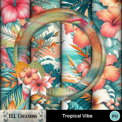 Digital Scrapbooking Kits | Tropical Vibe-(LLLCrtn) | Beach, Family ...