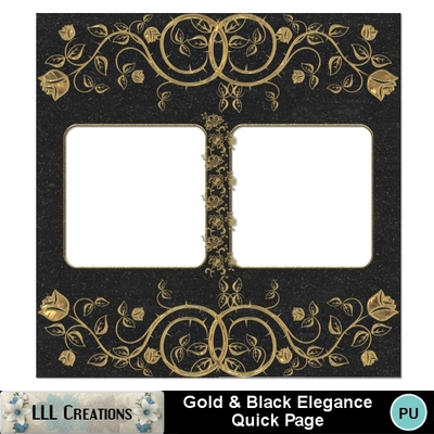 Digital Scrapbooking Kits | Gold & Black Elegance Quick Page-(LLLCrtn ...