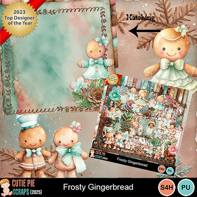 Digital Scrapbooking Kits | Frosty Gingerbread Matching Stacked Paper ...