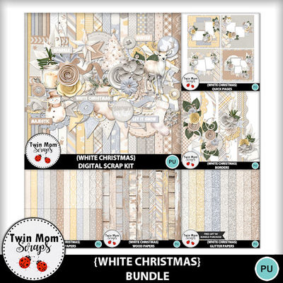 Digital Scrapbooking Kits | White Christmas BUNDLE-(TwinMom ...