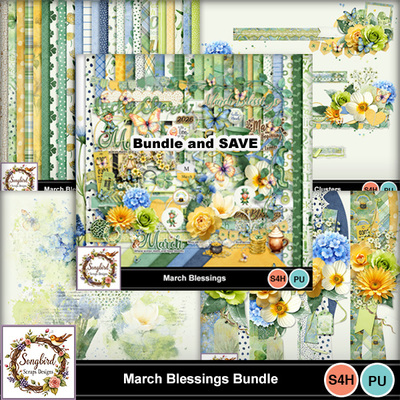 Digital Scrapbooking Kits | March Blessings Bundle-(SngBird) | Everyday ...