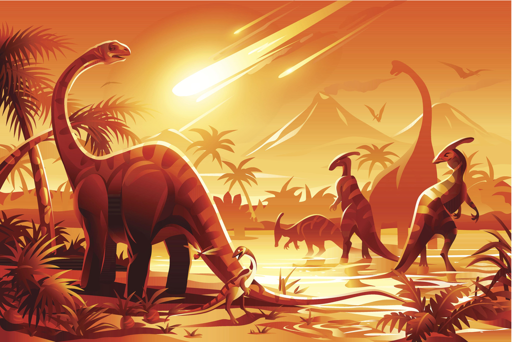 Apocalyptic Event that led to Dinosaur Extinction Art Print Poster ...