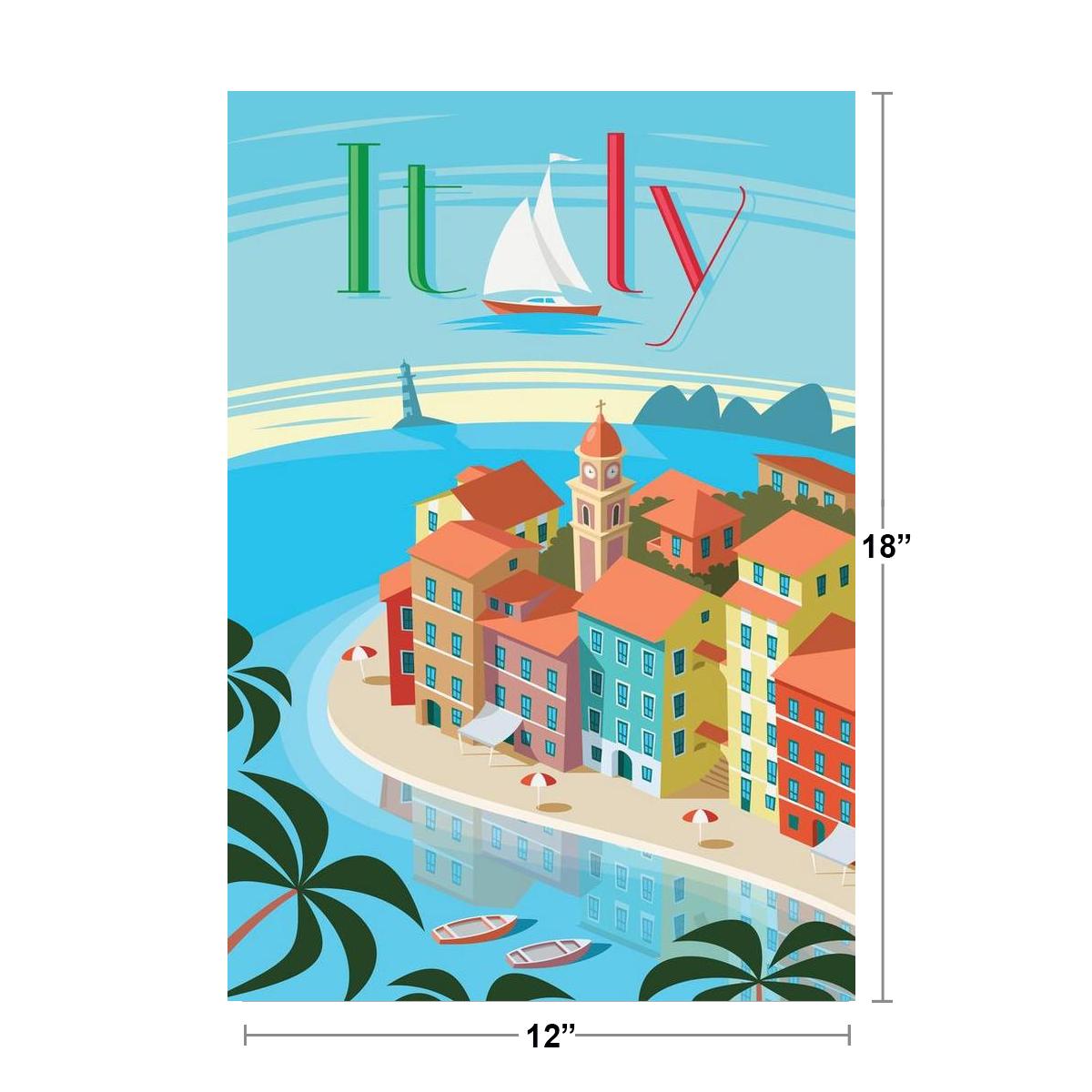 Portofino Italy Retro Travel Art Cool Wall Decor Art Print Poster 12x18 ...