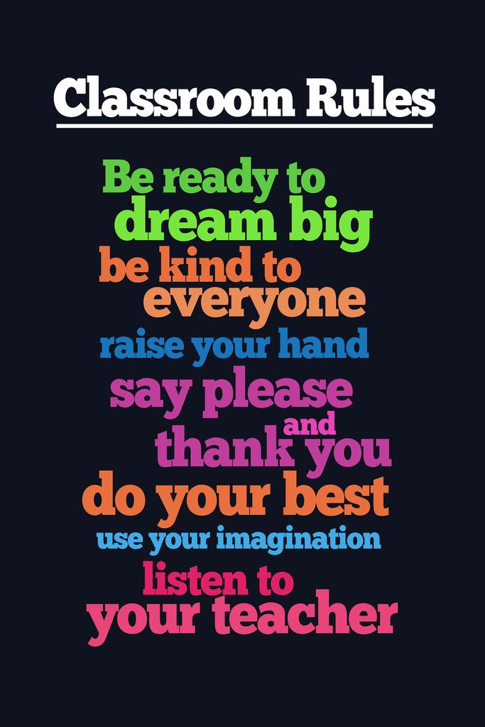 24x36 Classroom Rules Poster Classroom Art Inspirational Poster For - Riset