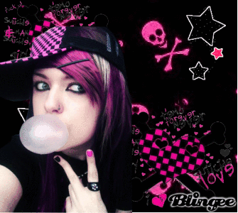 Emo Girl Version hot pink and black[[Original Blingee]] Picture ...