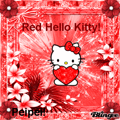 Red Hello Kitty! Animated Pictures for Sharing #132212563 | Blingee.com