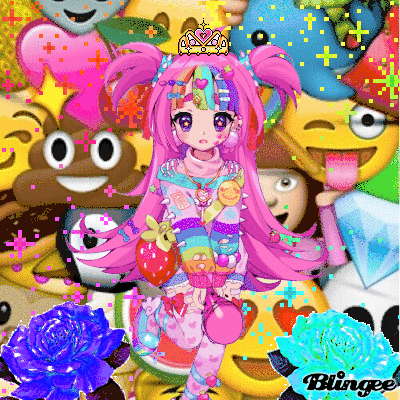 Decora glitter kawaii emoji rainbow anime 写真 #137461813 | Blingee.com