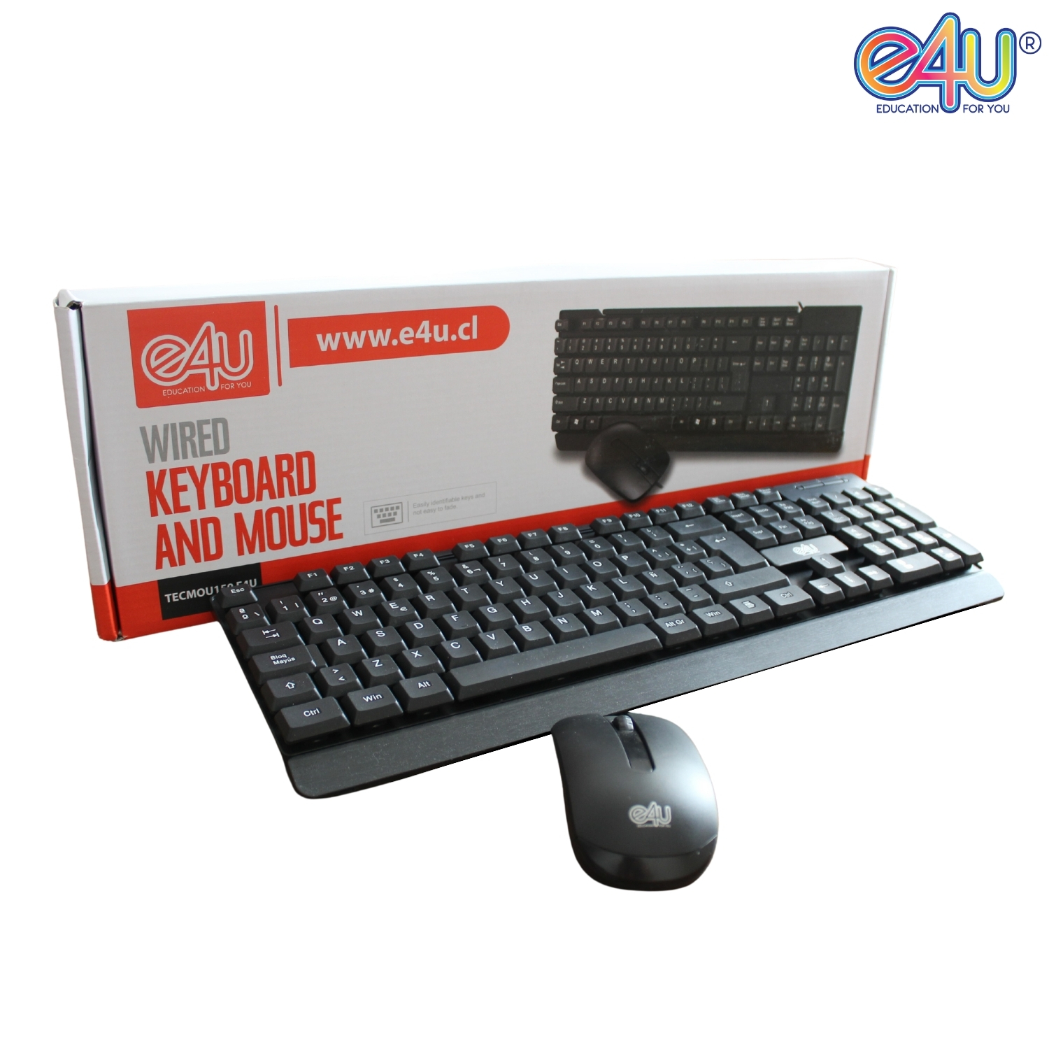 Ripley - KIT TECLADO Y MOUSE USB E4U