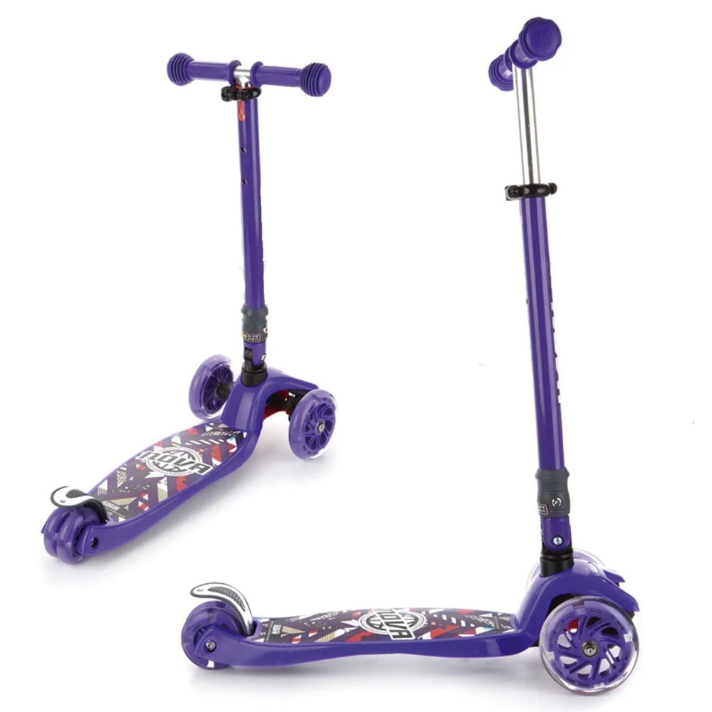 Ripley - SCOOTER CON LUZ PLEGABLE MONOPATIN TRISCOOTER / MORADO