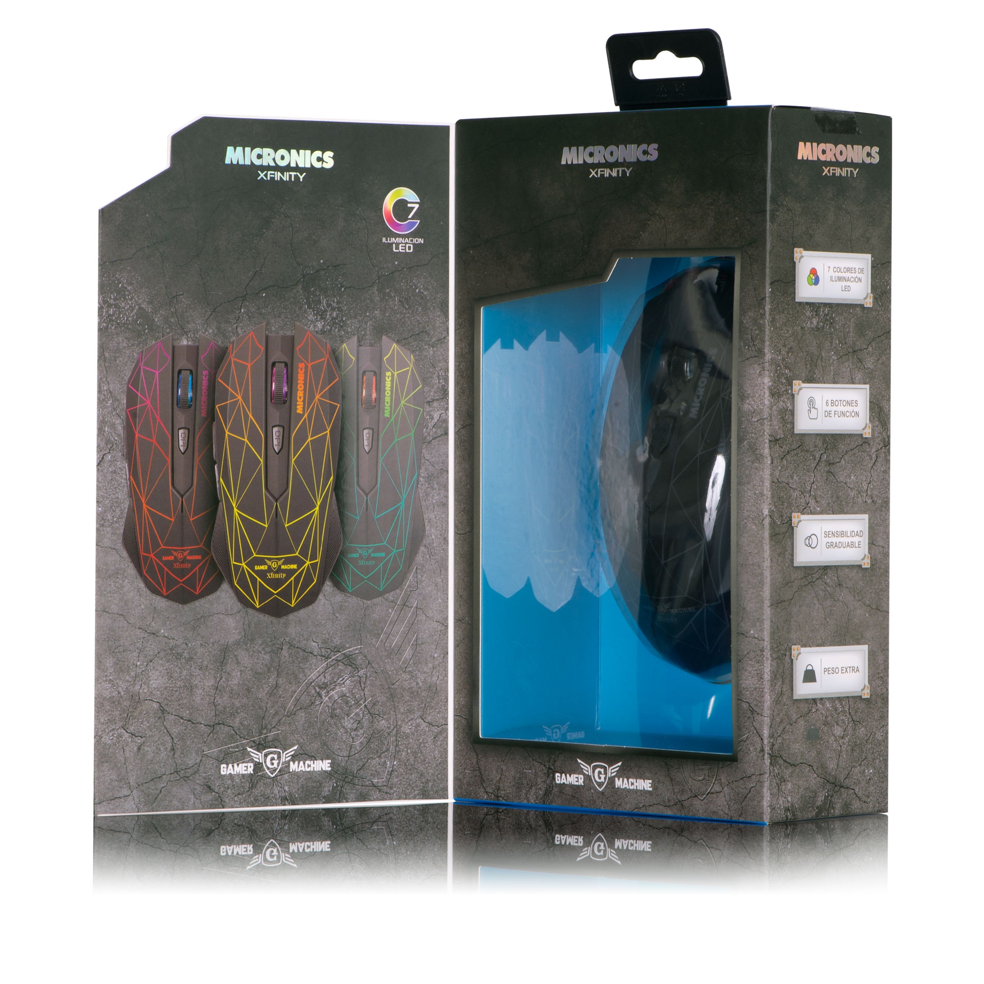 Ripley - MOUSE GAMER USB MICRONICS XFINITY MIC M809 6LEDS