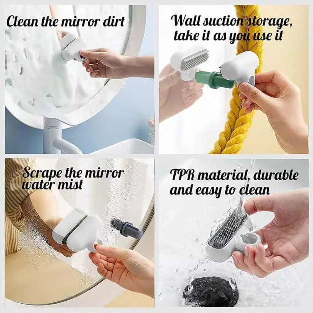 MINI LIMPIADOR DE ESPEJOS DE BAÑO DUCHA CEPILLO DE SILICONA PACK DE 2