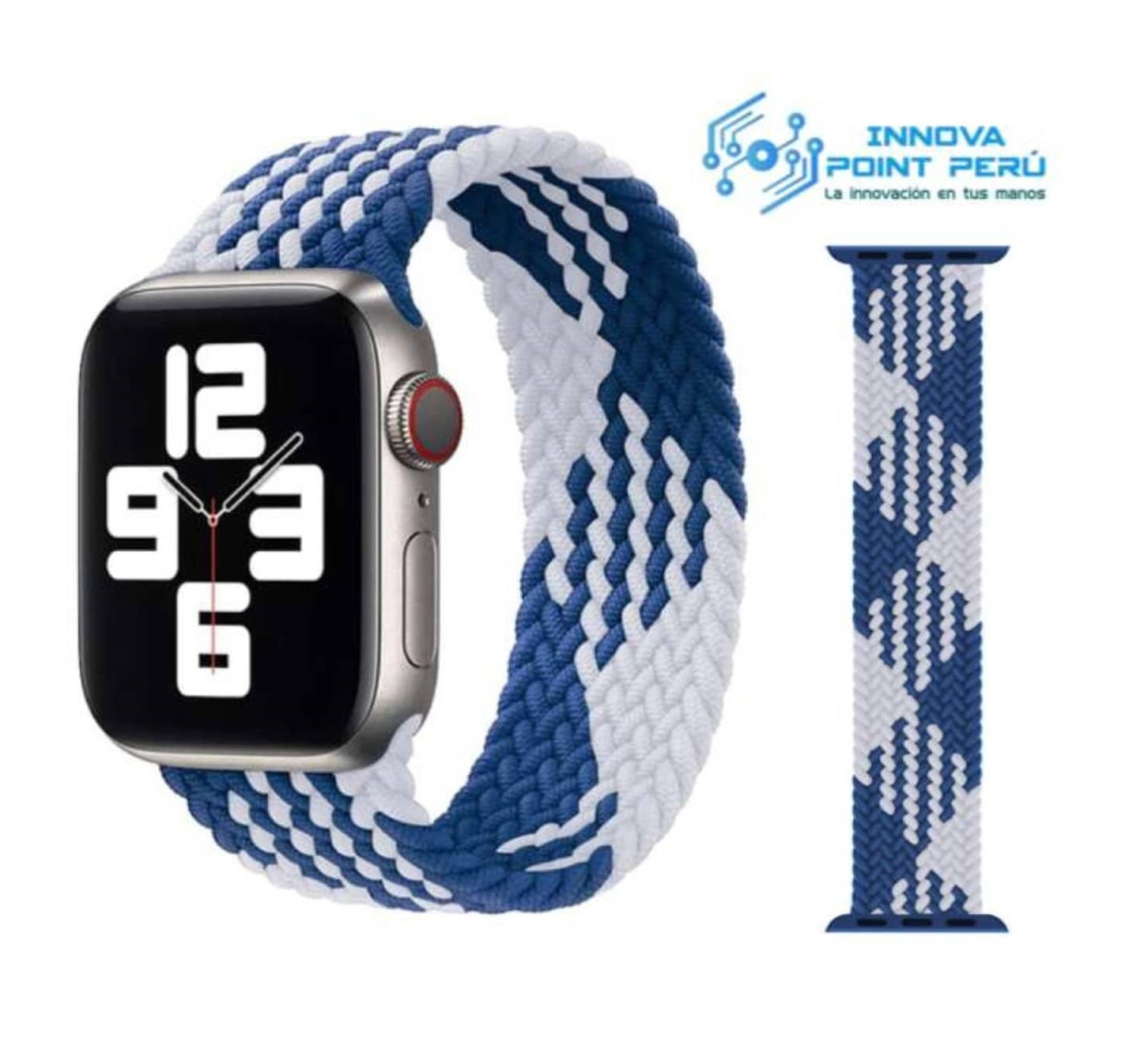 Ripley - CORREA LOOP NYLON TRENZADO TALLA 'S' AZUL CON BLANCO 42/44 MM