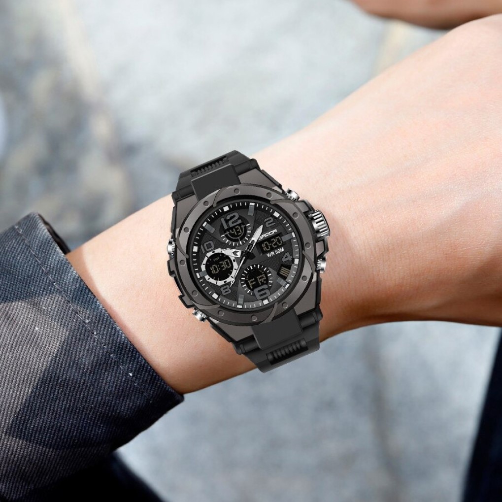 RELOJ DEPORTIVO SANDA 6008 CUARZO DUAL TIMER | Compara precios con Compy.pe