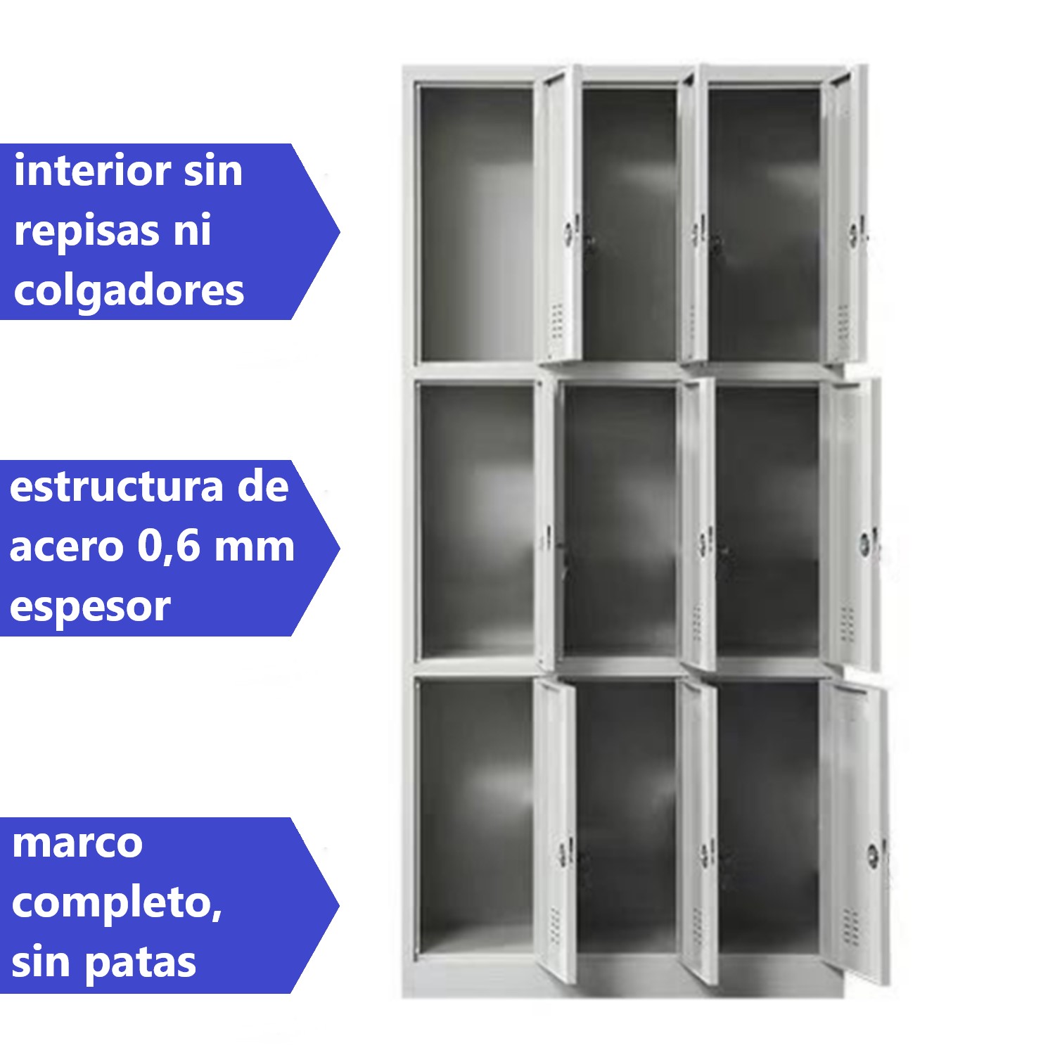 Ripley - CASILLERO METALICO 3 CUERPOS 9 PUERTAS PROCHEF LINEA LOCKERS