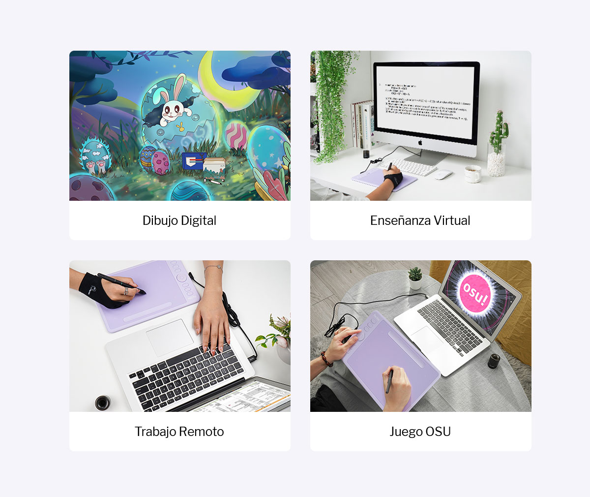 PARBLO Tableta Gráfica Parblo Intangbo S Lila Dial con Guante ...